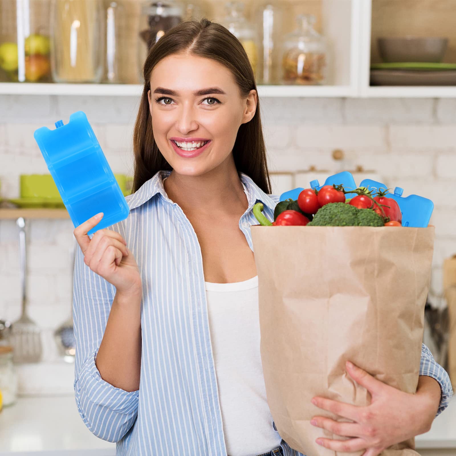 FRCOLOR Wave Ice Pack For Air Conditioner Fan No Water Needed Blue Ice ...