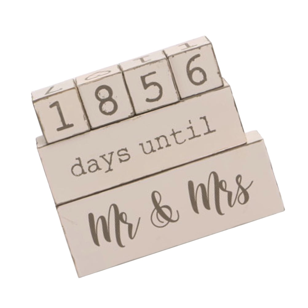 FRCOLOR Wedding Countdown Blocks Engagement Wooden Calendar Office ...