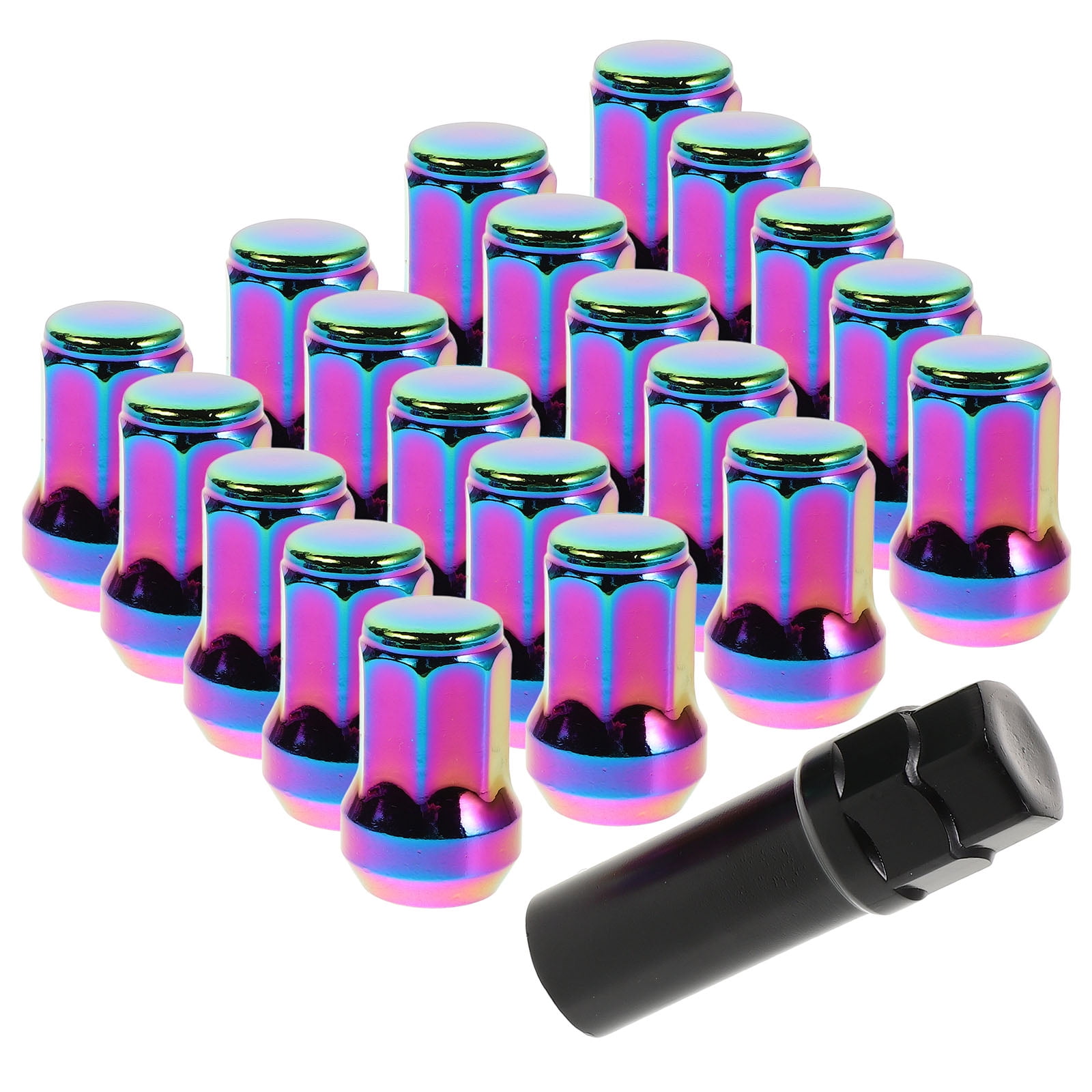 WASHWEPE Car Modifications Lug Nuts Multi Colored Heptagon Shape 1Set ...