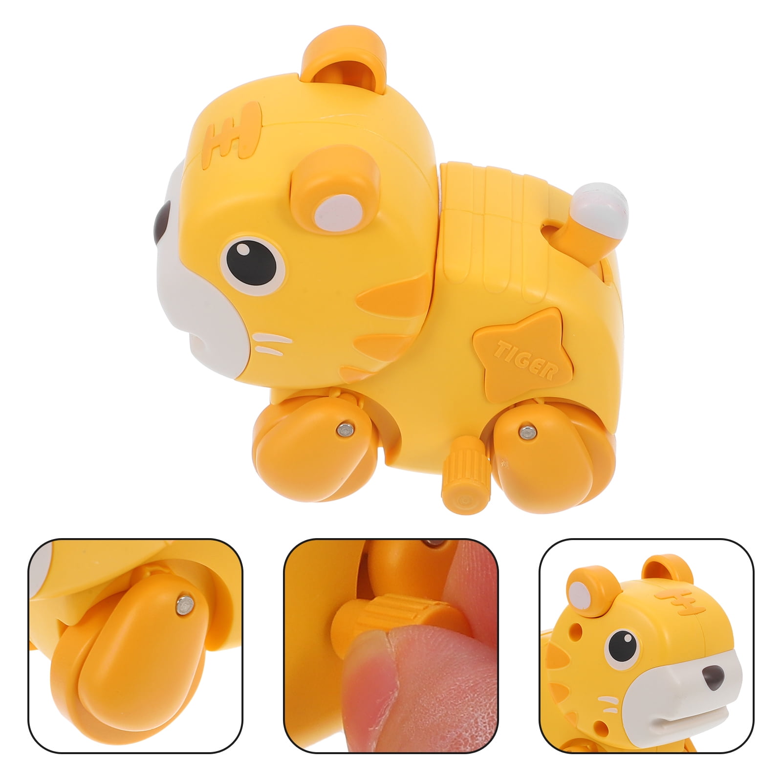 FRCOLOR Wind up Tiger Toy Cute Animal Clockwork Toys Child Baby Yellow - Walmart.com