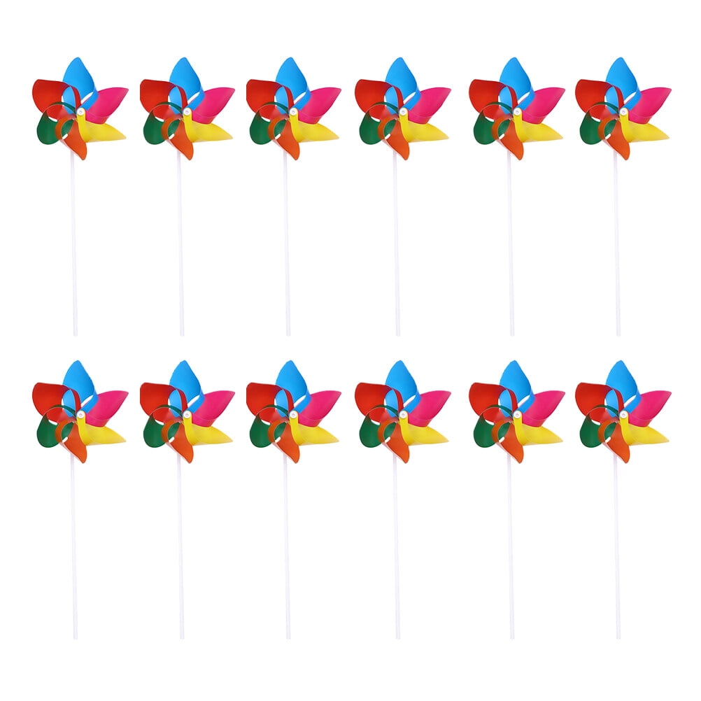 FRCOLOR Windmill Toy 50Pcs Windmill, Colorful Wind Whirl Pinwheels Prop ...