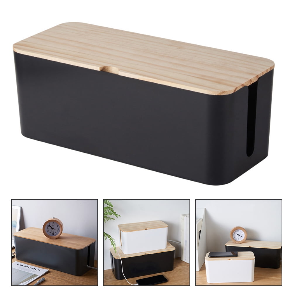 FRCOLOR Wire Storage Box Parts Cable Container Desk Organizer with ...