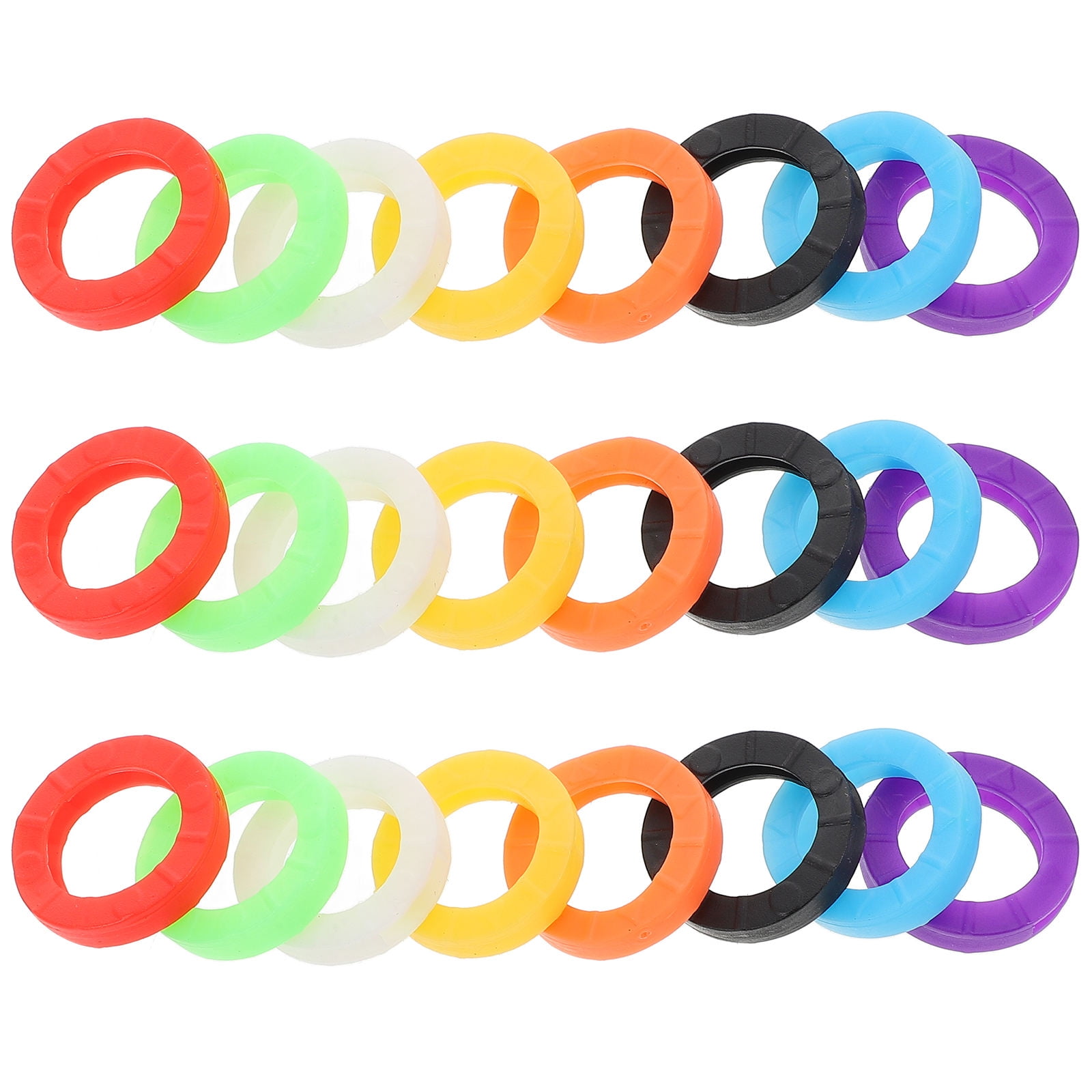 FRCOLOR Wofashpuret 24pcs Colorful Key Caps Rubber Covers Key Cap Tags ...