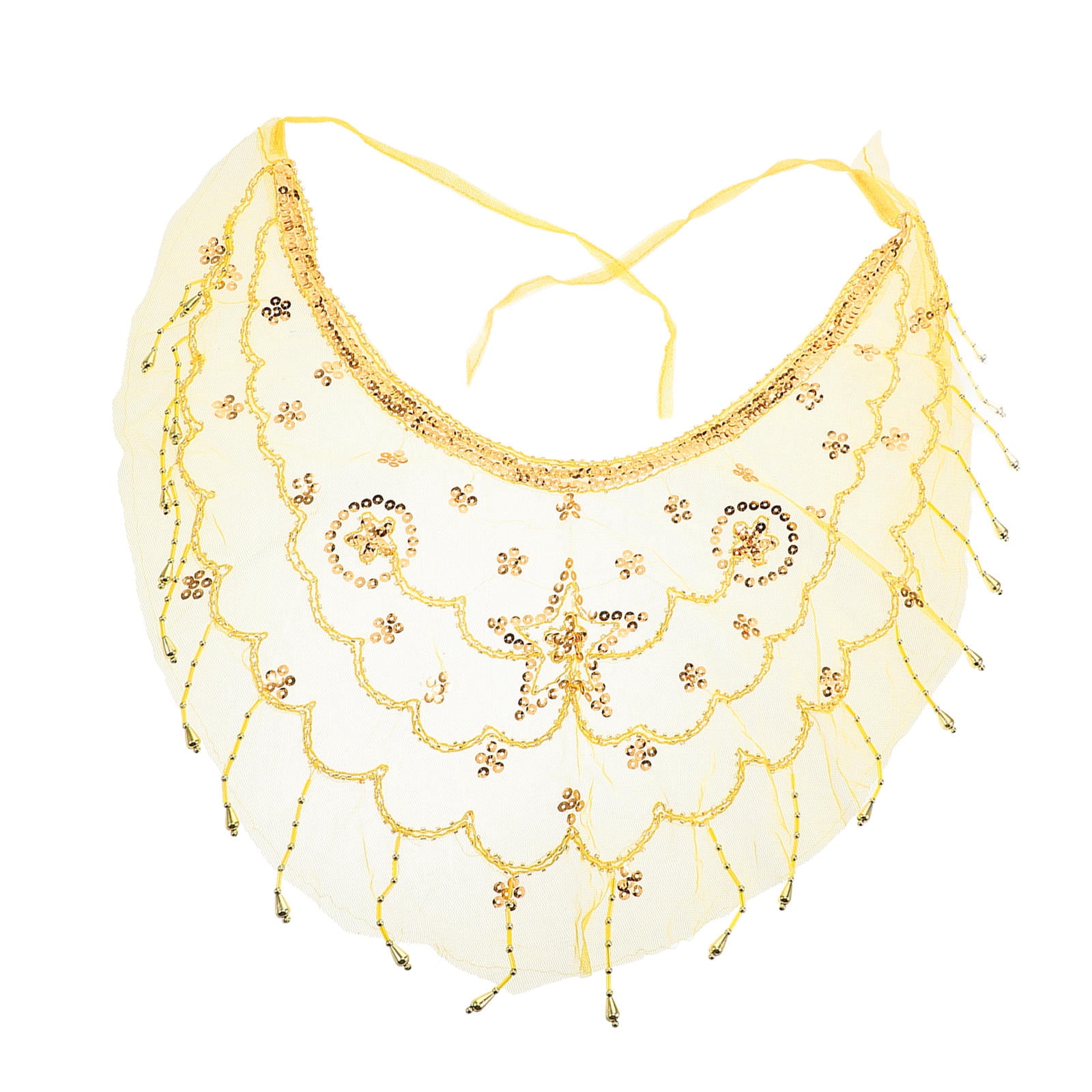 FRCOLOR Women Belly Dancing Tribal Face Veil With Sequins Exotic ...