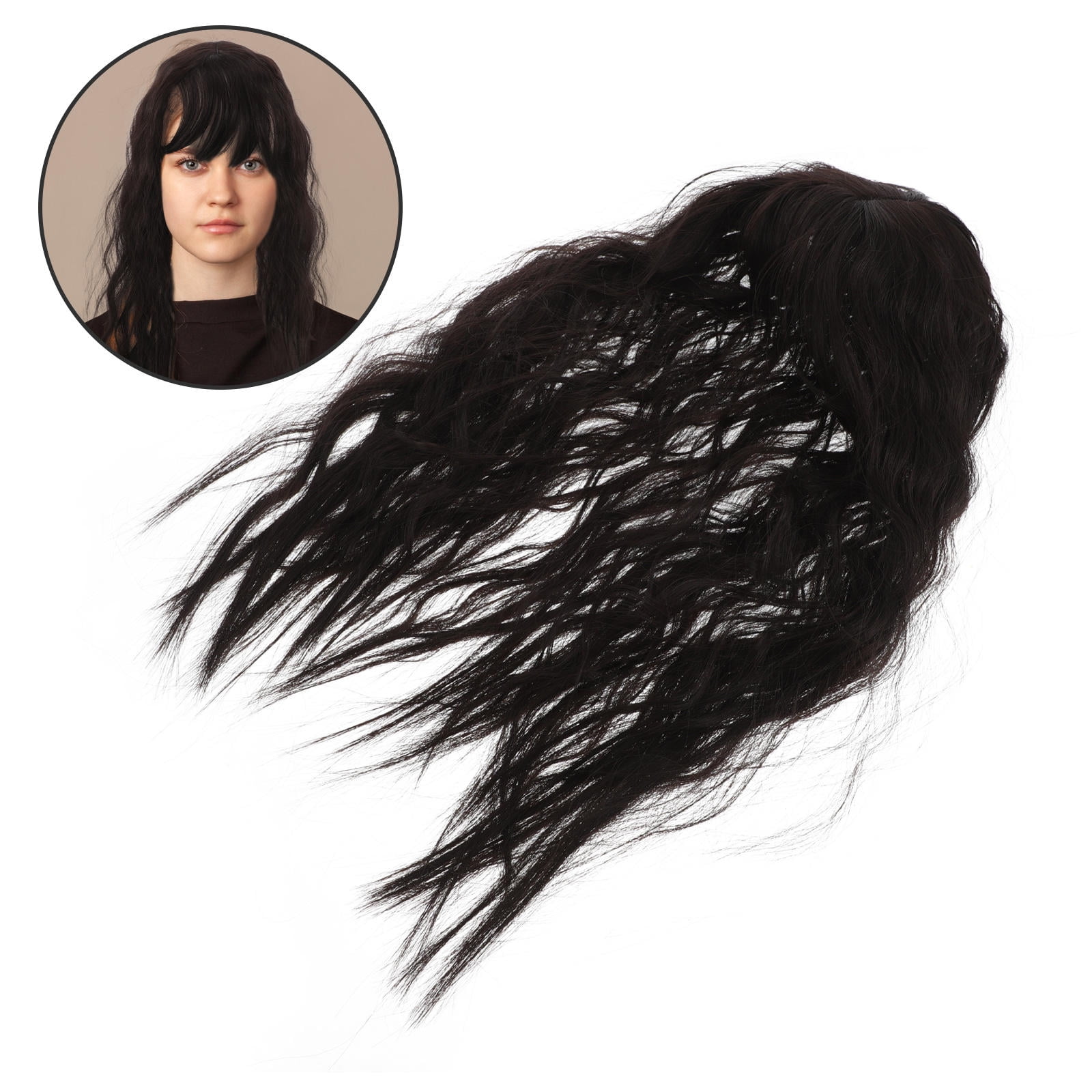 FRCOLOR Women's Wavy Hair Topper Clip In Extensions 1 Piece Synthetic ...