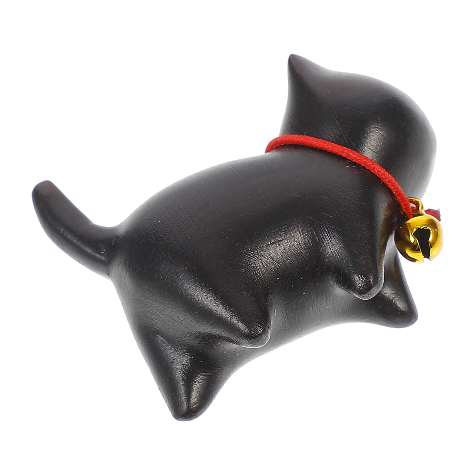 FRCOLOR Wood Carving Cat Statue Faceless Sculpture Cartoon Plush Litter ...