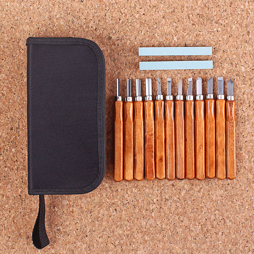 FRCOLOR Wood Carving Tool Set with Sharp Blades for DIY Sculpture and ...