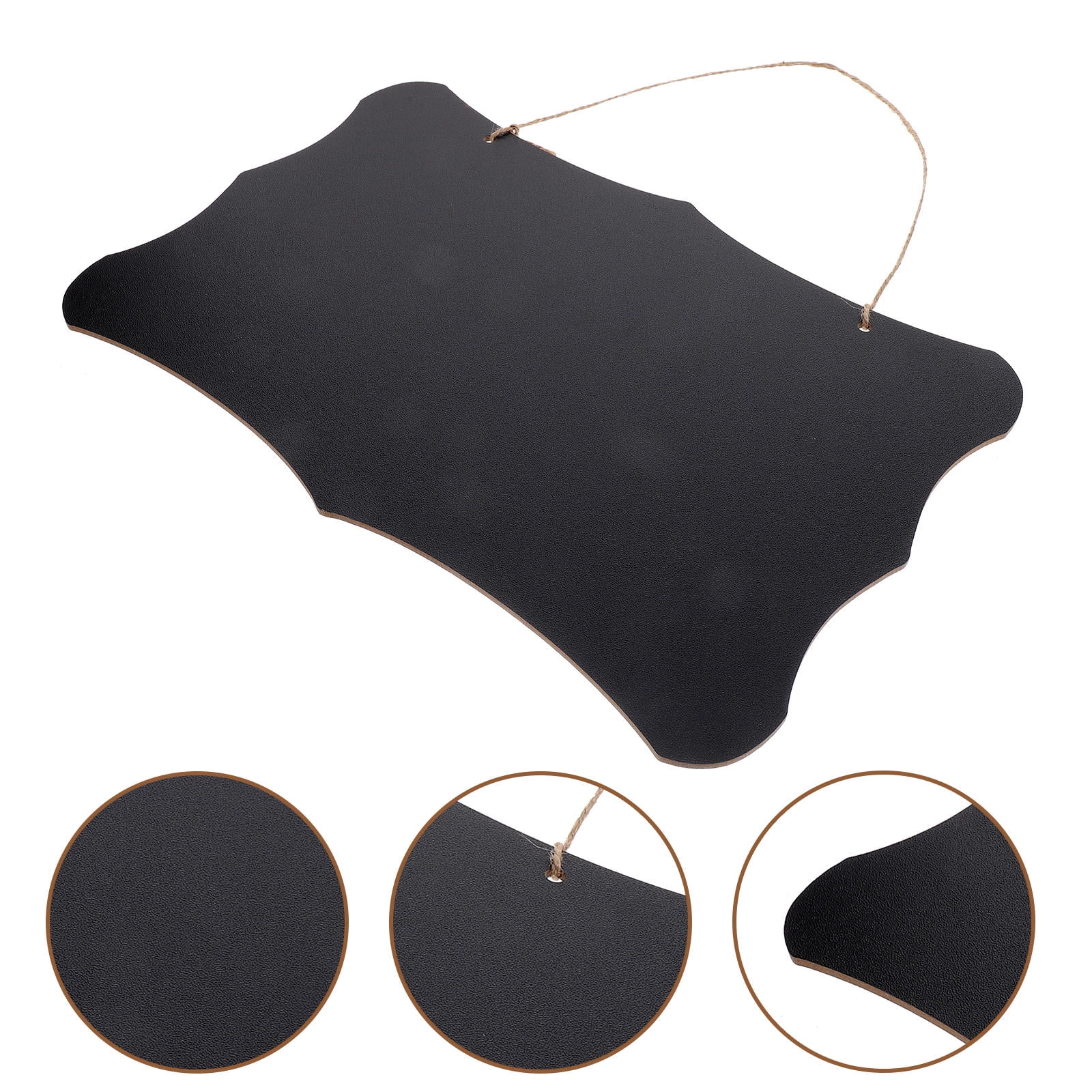 FRCOLOR Wood Hanging Chalkboard Sign for Writing Use with Smooth Black ...