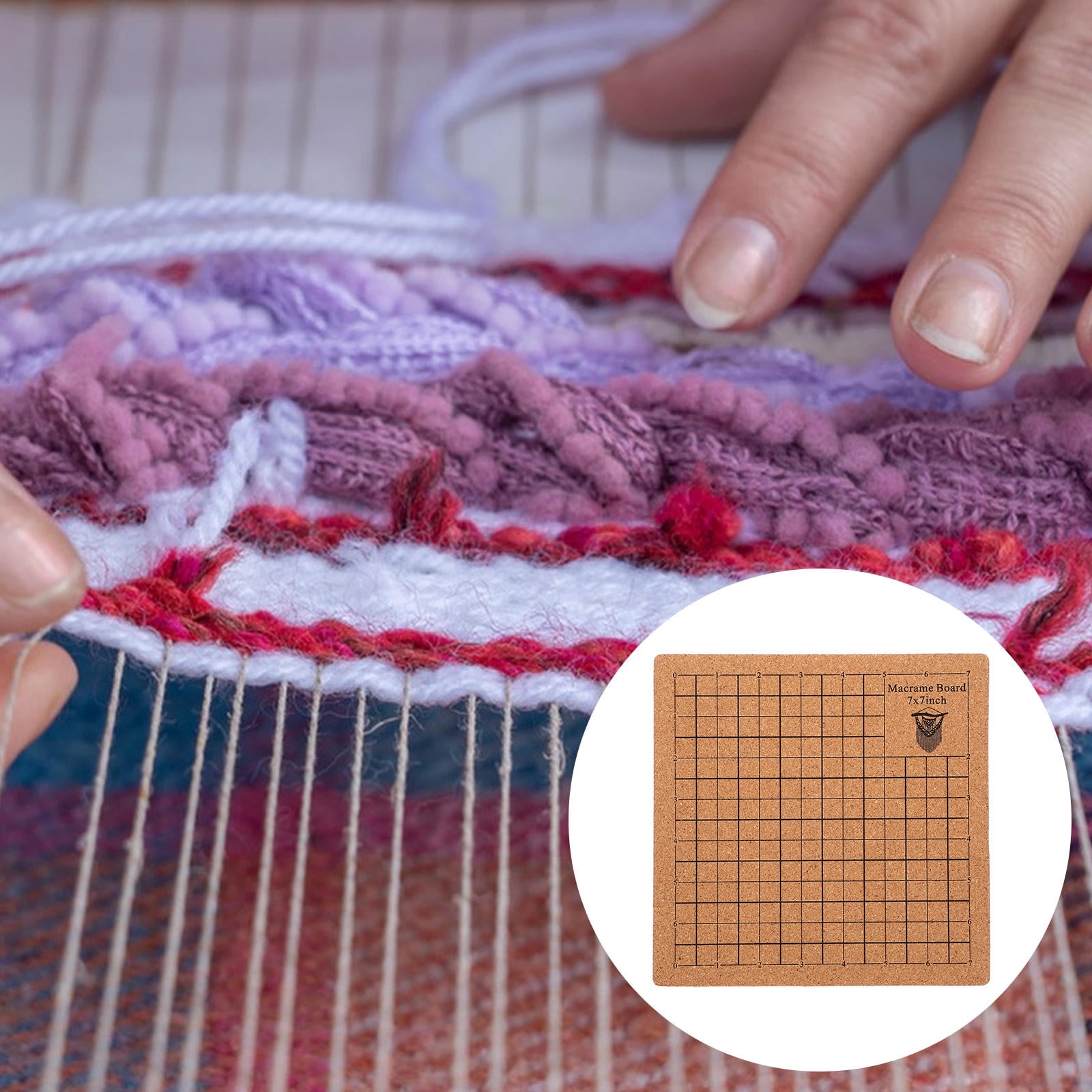 FRCOLOR Wood Macrame Board Wood Board Grid Rope Knotting Board for ...