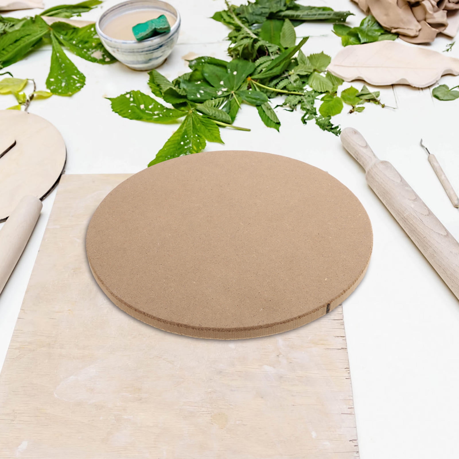 FRCOLOR Wood Pottery Wheel Bat Round Disc for Crafts Unfinished Light ...