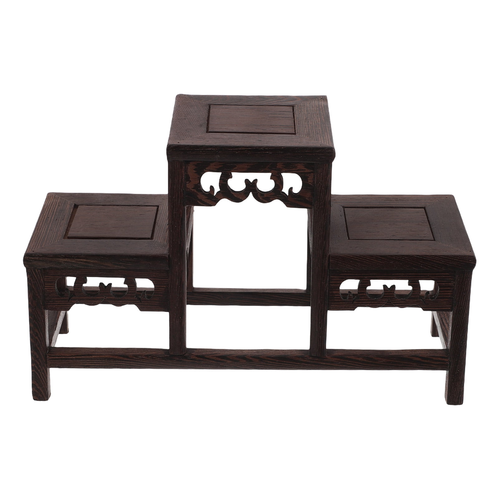 FRCOLOR Wood Stand 3 Tier Natural Wood Bookshelf Rustic Display Shelf ...