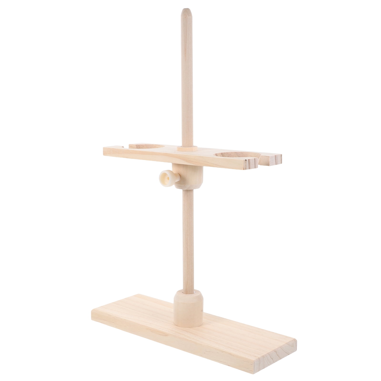 FRCOLOR Wooden Adjustable Height 2Holes Funnel Rack for School ...