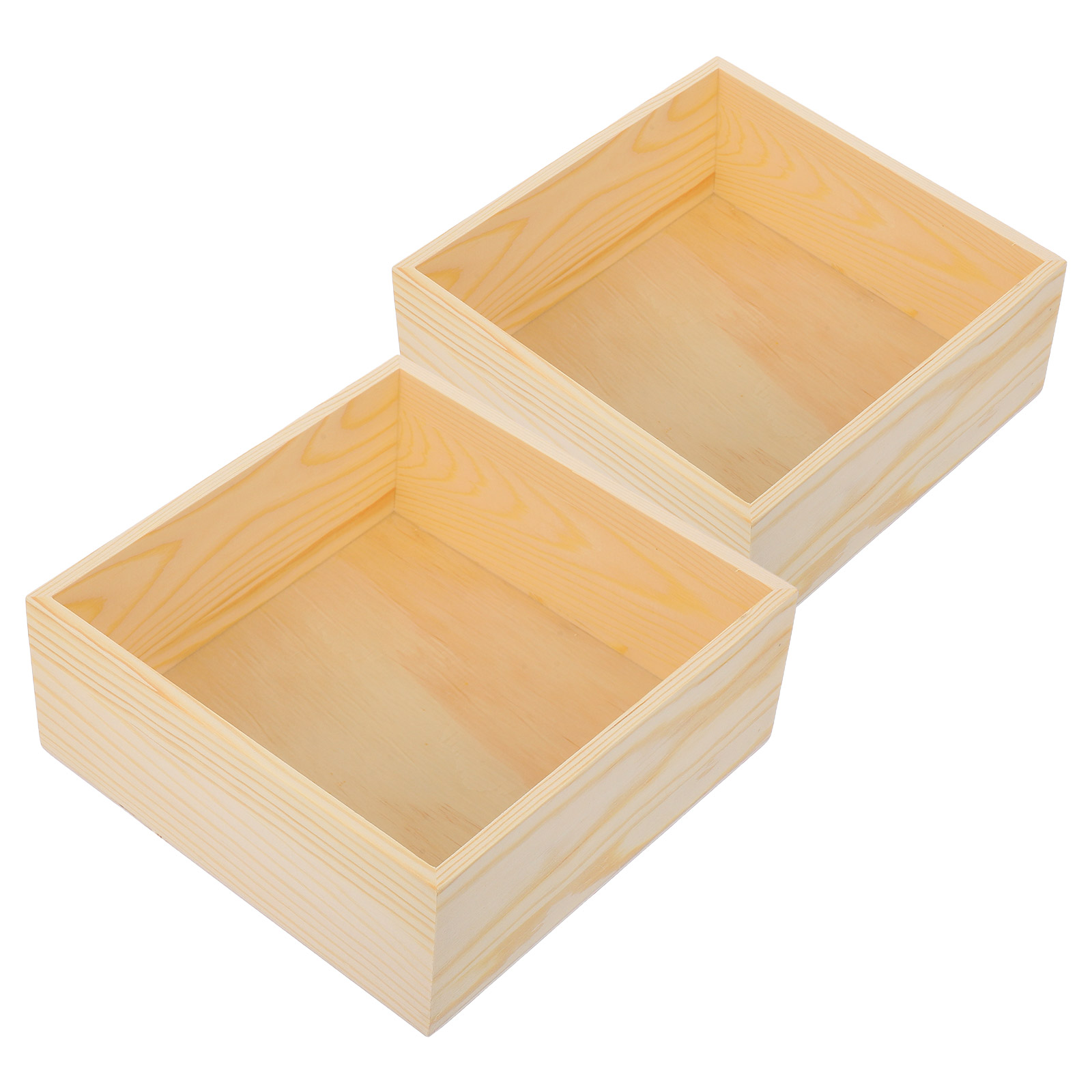 FRCOLOR Wooden Box Unfinished Wooden Crafts Box Wooden Storage Box Diy ...