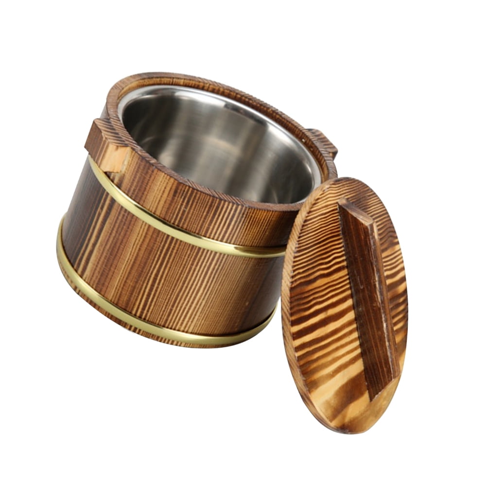 FRCOLOR Wooden Bucket Sushi Rice Container Cooked Rice Bucket Cooked ...