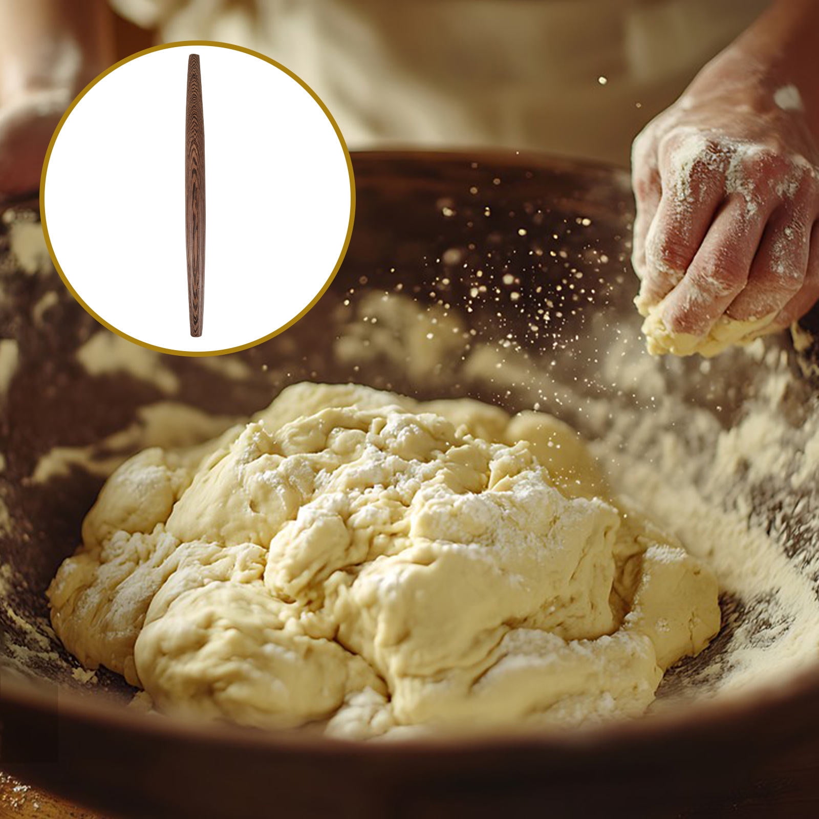 FRCOLOR Wooden Rolling Pin For Baking French Wood Rolling Stick Wood ...