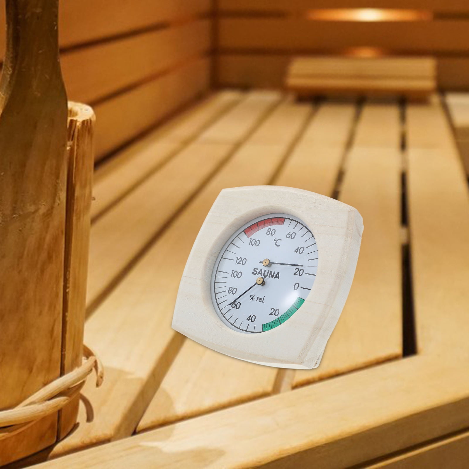 FRCOLOR Wooden Sauna Thermometer and Hygrometer for Home Accurate ...