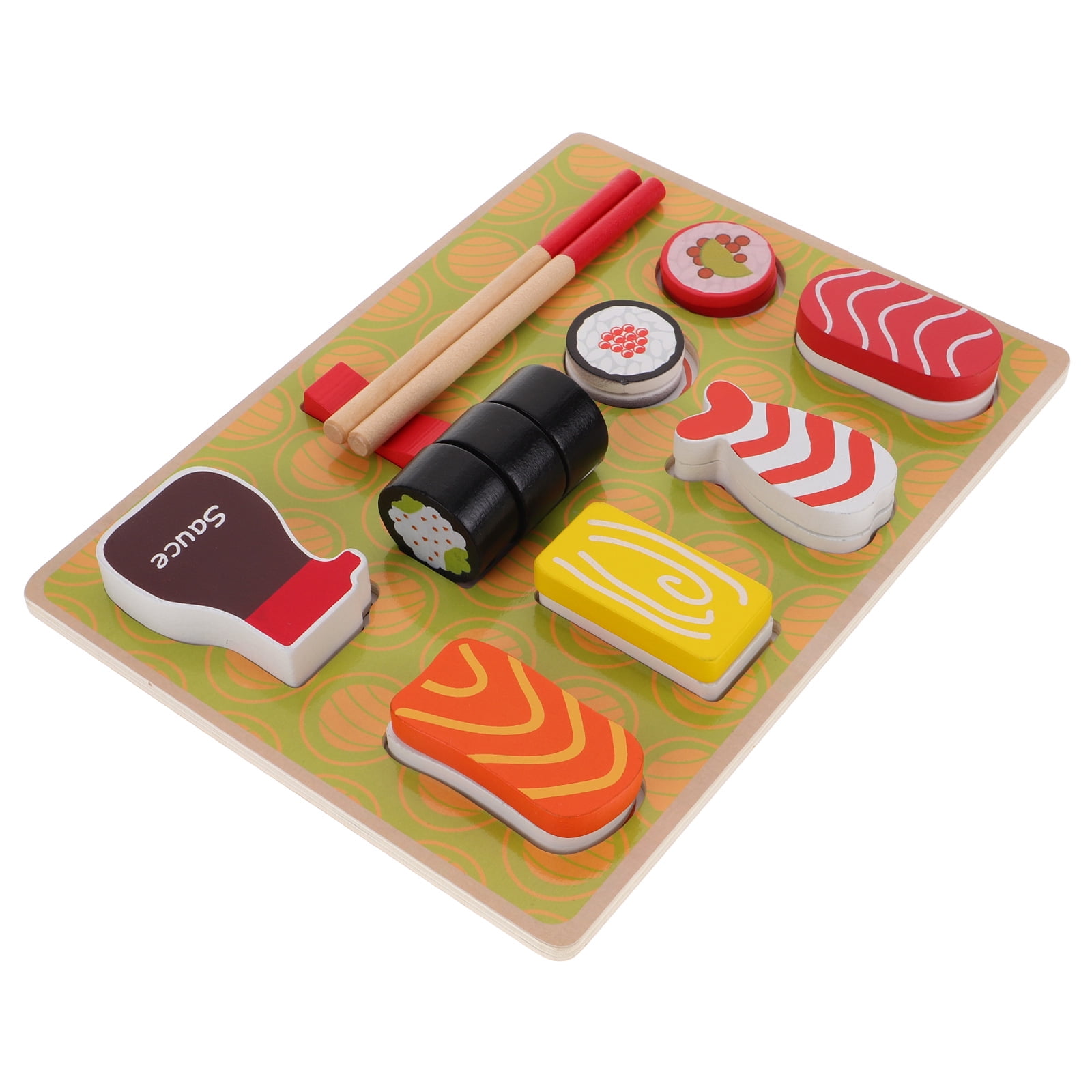 FRCOLOR Wooden Sushi Toy for Kids Pretend Play Food Set Realistic ...