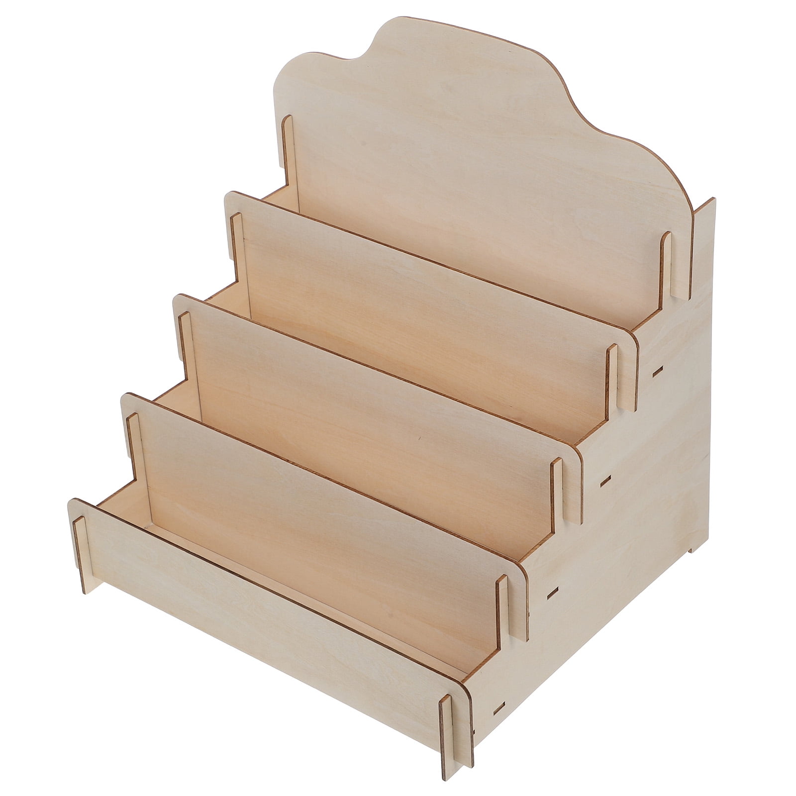 FRCOLOR Wooden Tiered Greeting Card Display Stand Space-Saving ...