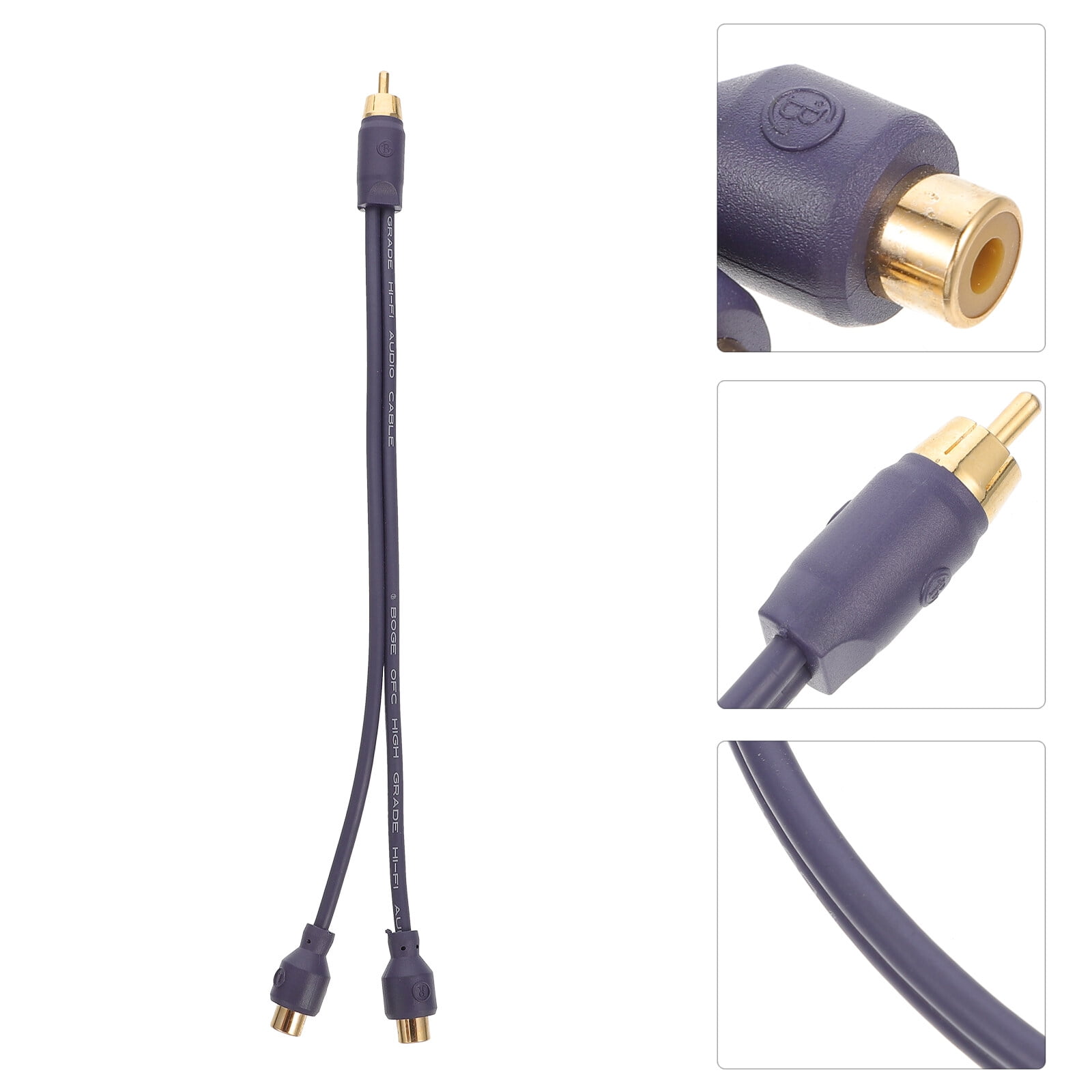 FRCOLOR Y Connector Cable Male to Dual Female for Car Use Black Copper ...