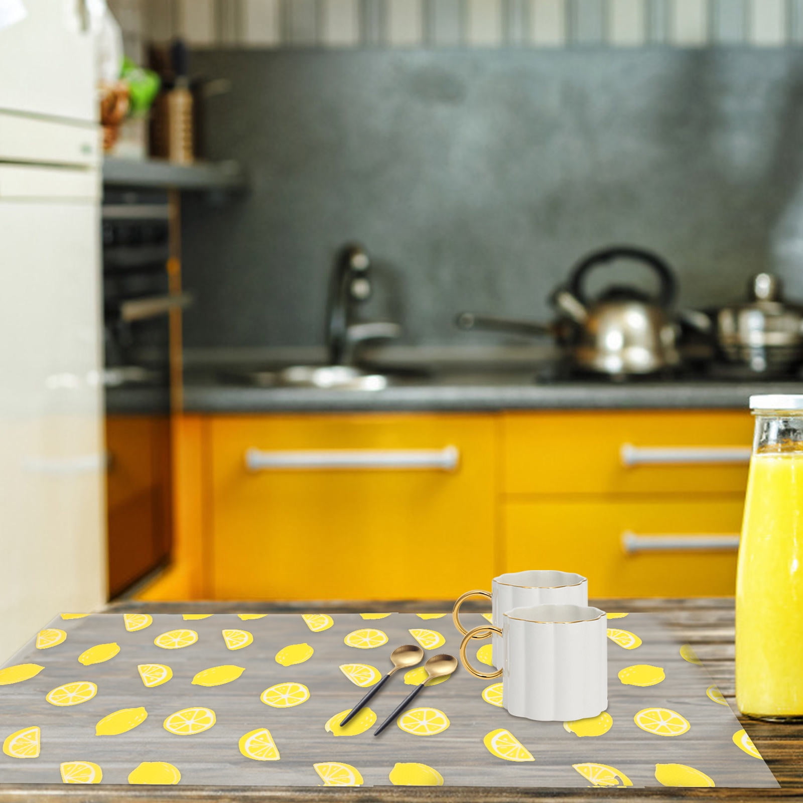 FRCOLOR Yellow EVA Kitchen Drawer Liner for Home Use Waterproof and ...