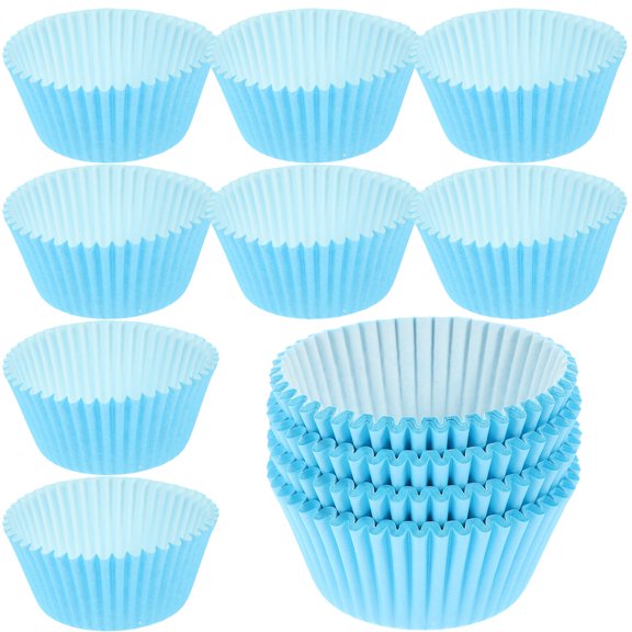 Metallic Blue Cupcake Wrappers (25pcs, Standard Size) Grease Resistant ...