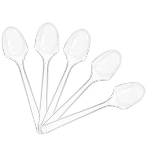 Great Value Disposable Clear Plastic Spoons, 100 Count, Easy to Store ...