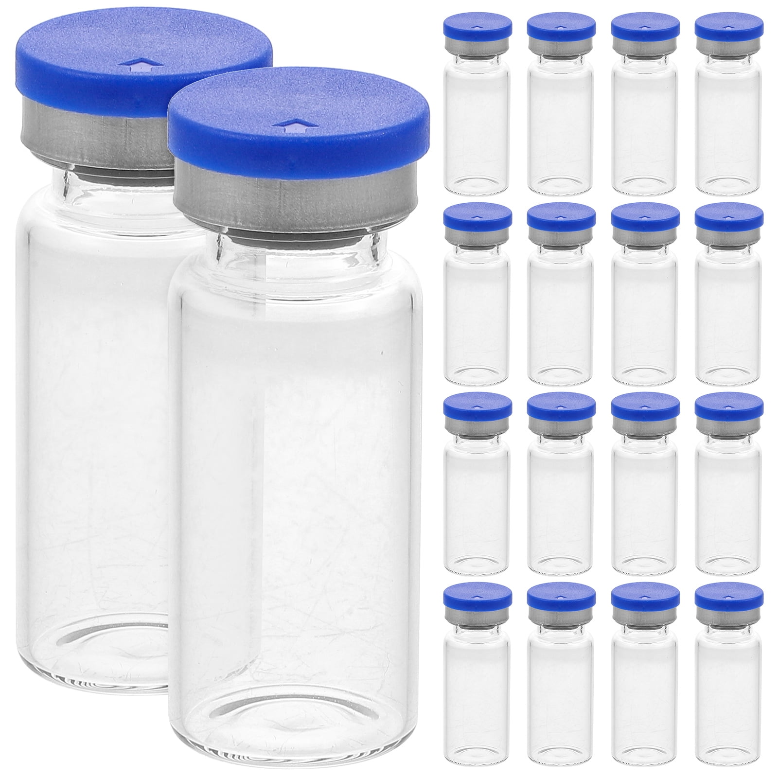FRCOLOR vial bottle 20pcs Glass Vials Clear Glass Vials with Rubber ...