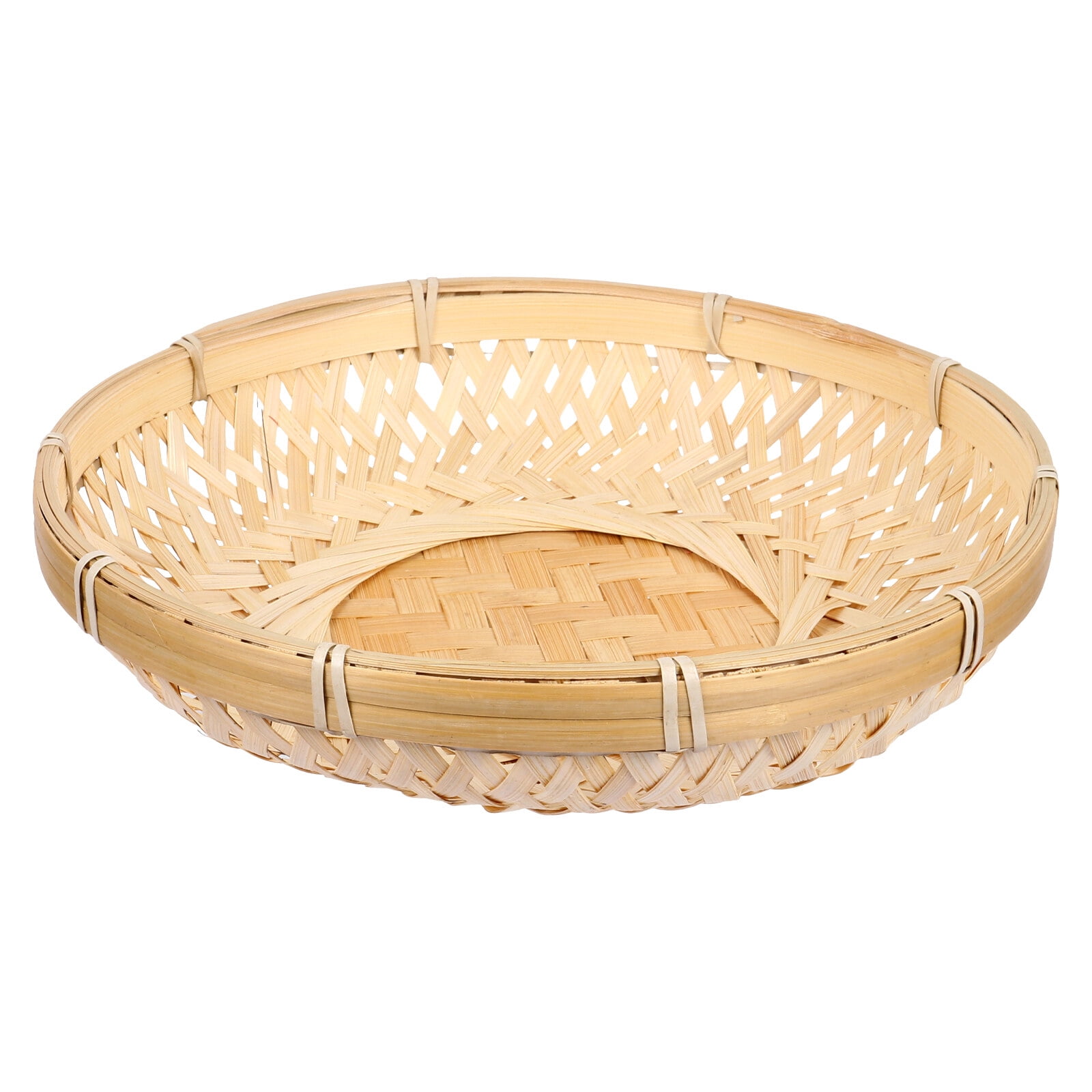 PAMINGONO Bamboo Basket Plates Rustic Style Household Users Picnic 1Pcs ...