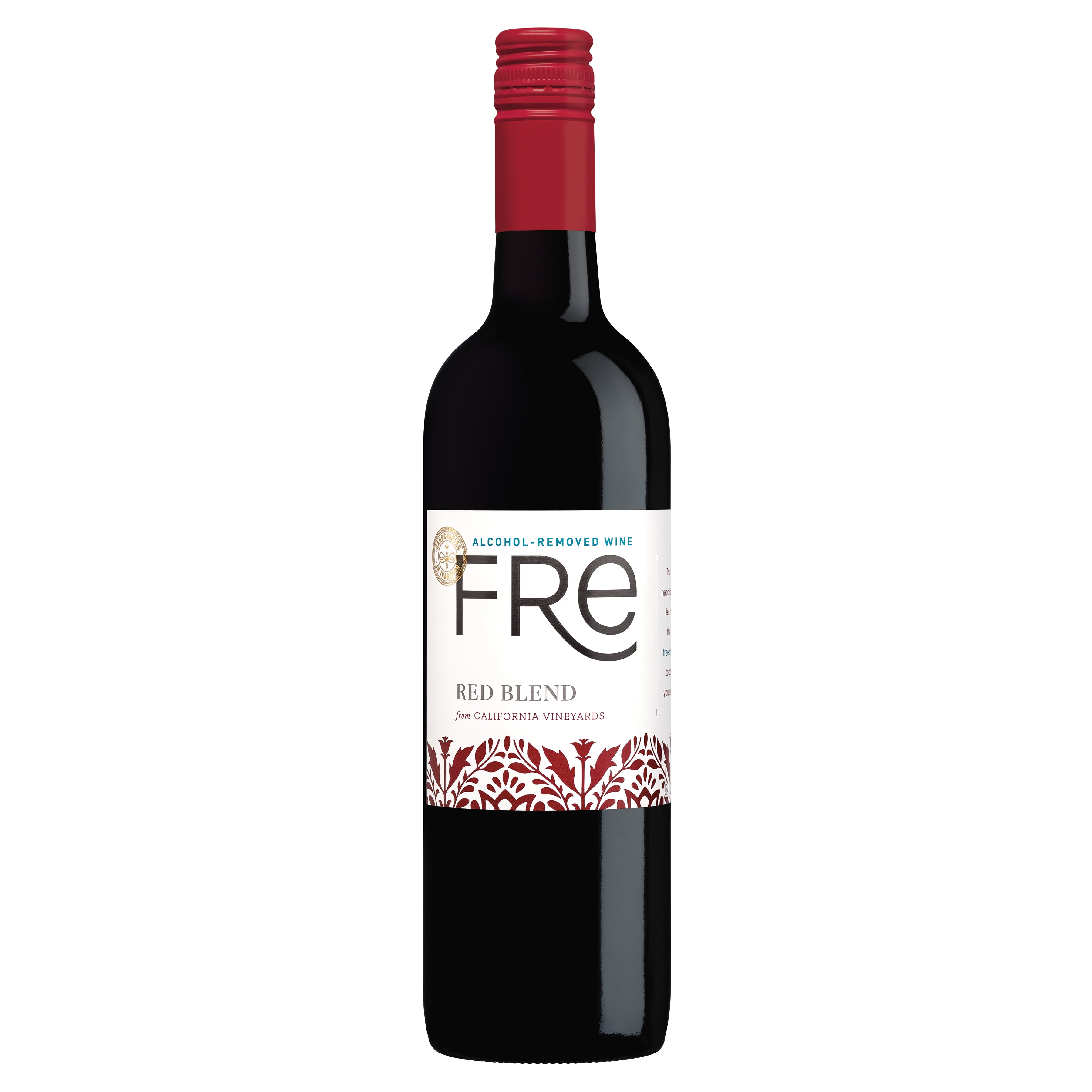 FRE California Red Wine Blend, Alcohol-Removed, 750 ml Glass Bottle, 0% ...