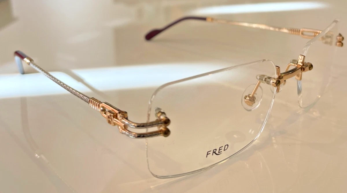FRED Lunettes Orcade Gold Silver Optical Frame Rimless Rope Eyeglasses ...