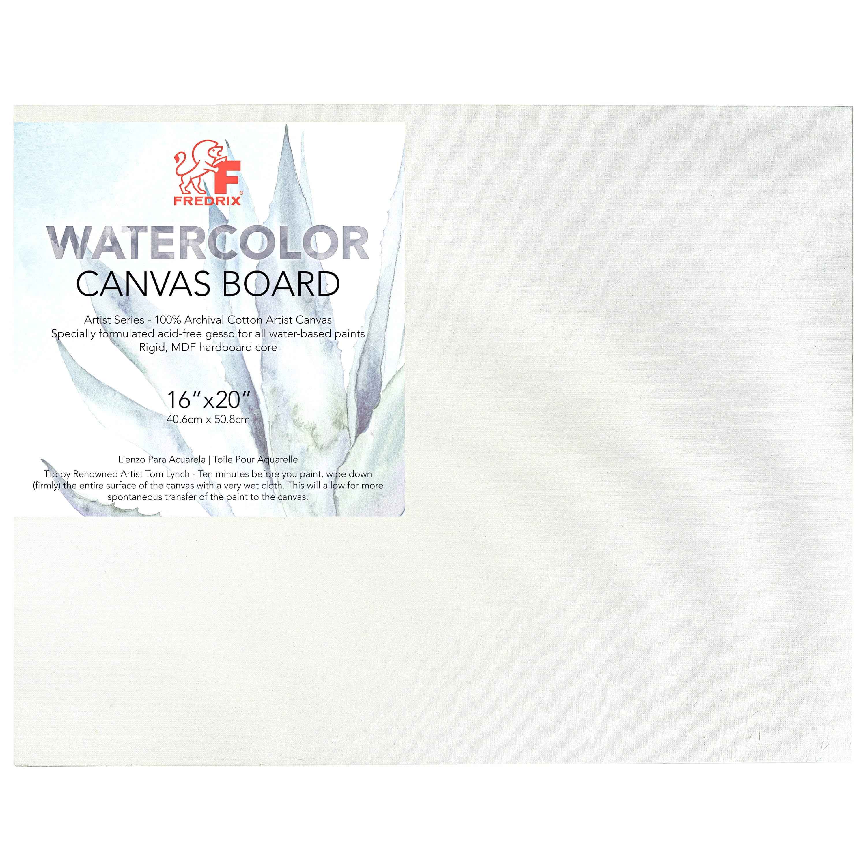 FREDRIX Artist Series Primed Watercolor Archival Canvas Board, 16" x 20 ...