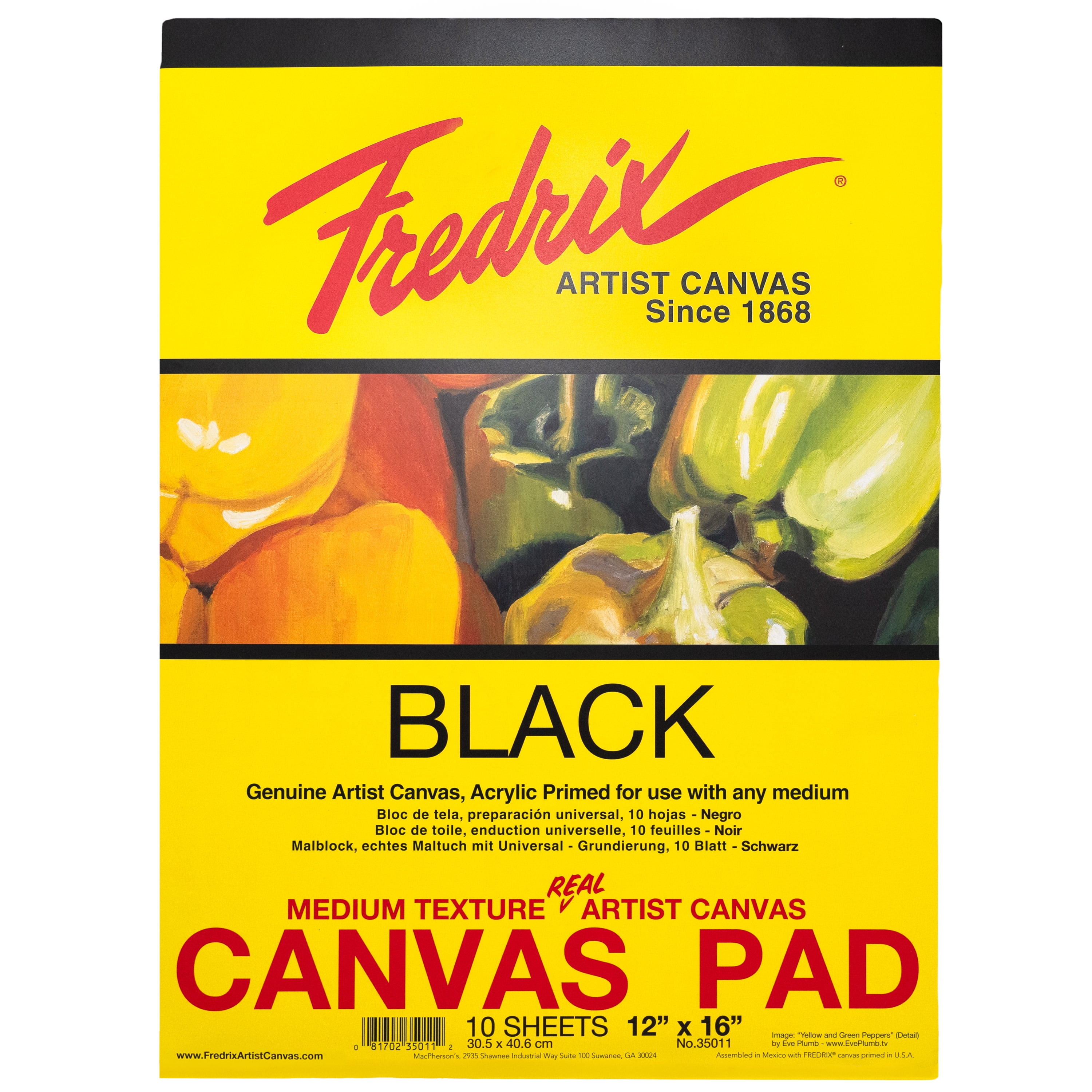 FREDRIX Creative Series Black Canvas Pad, 12" x 16" - Walmart.com