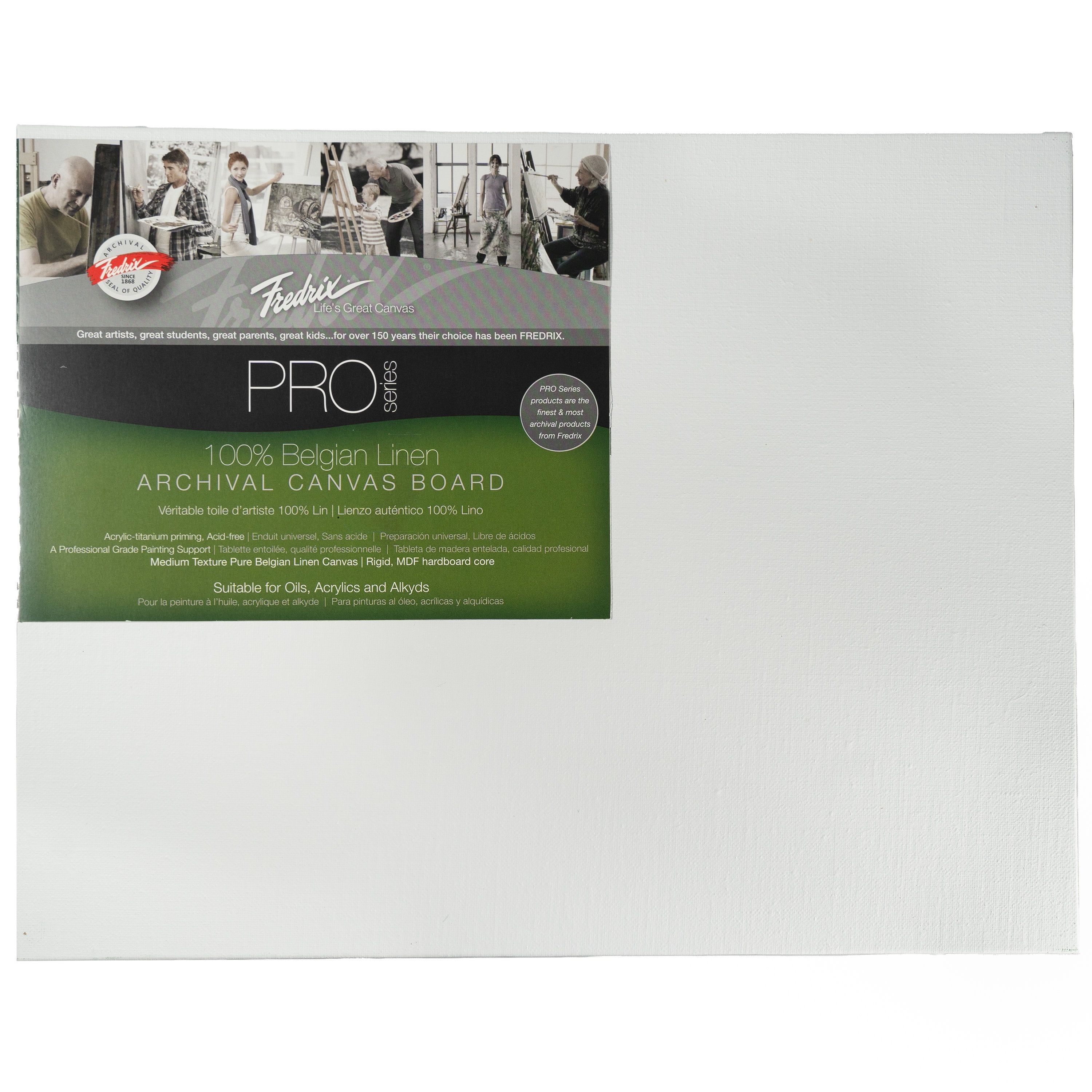 FREDRIX PRO Series Archival Linen Canvas Board, 12" x 16" - Walmart.com
