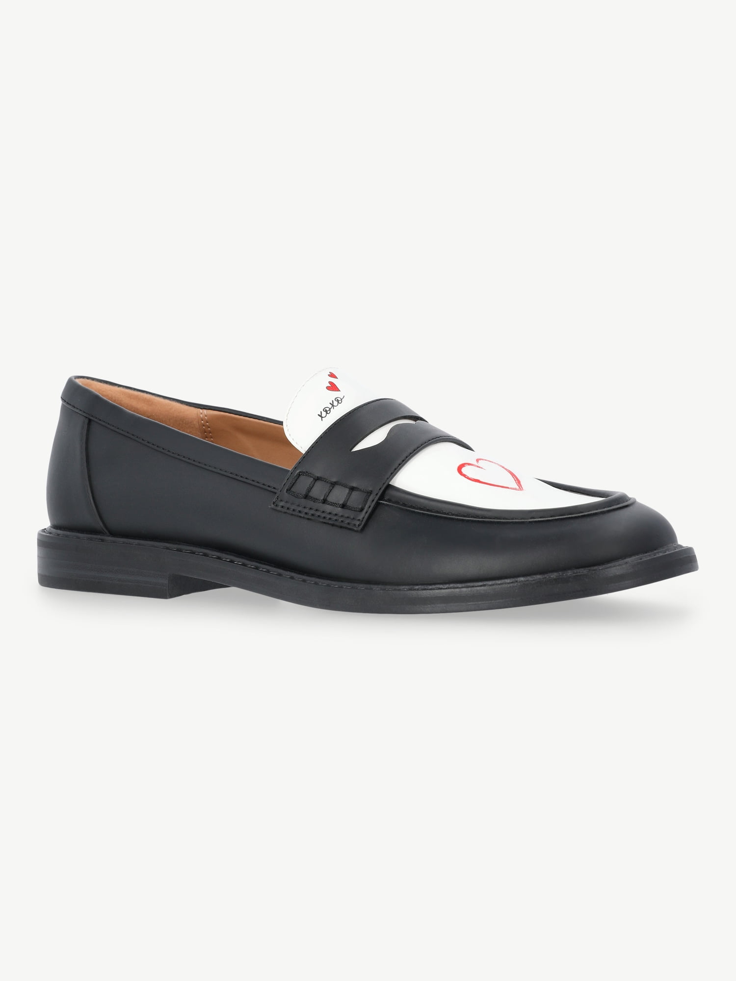 Free Assembly Women's Slip On Faux Leather Heart Loafers - Walmart.com