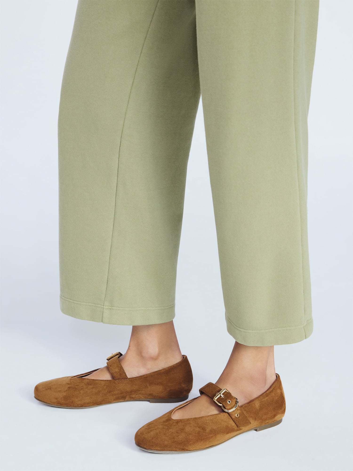 Free Assembly Women's Faux Suede Mary Jane Ballet Flats - Walmart.com