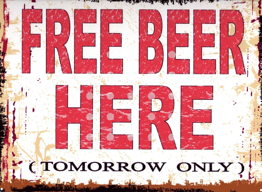 FREE BEER HERE METAL SIGN pub bar shop cafe funny Size: 16 x 12 Inch ...