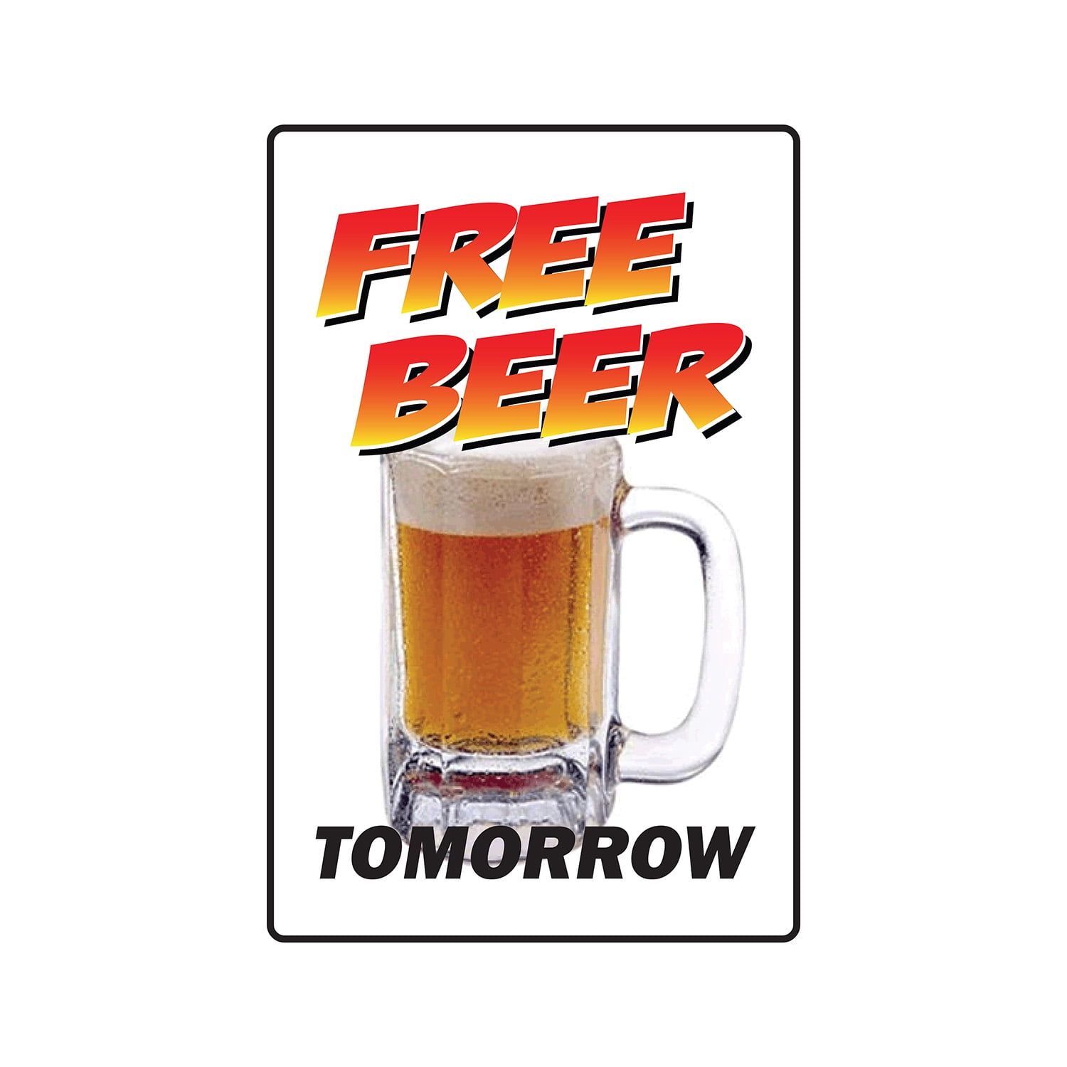 FREE BEER TOMORROW Parking Aluminum Sign bar restaurant lover | Indoor ...