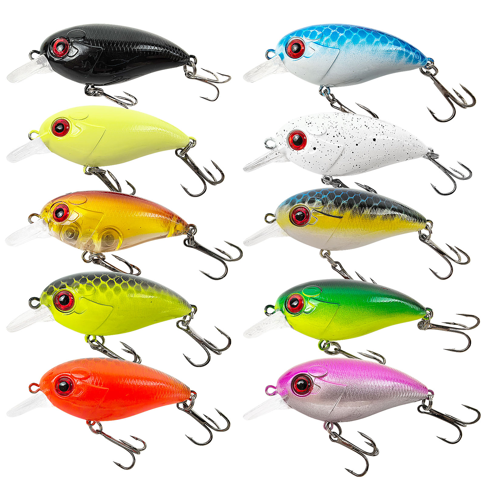 FREE FISHER 10pcs Fishing Lures Kits Crankbait 2.48inch 0.28oz Swimbait ...