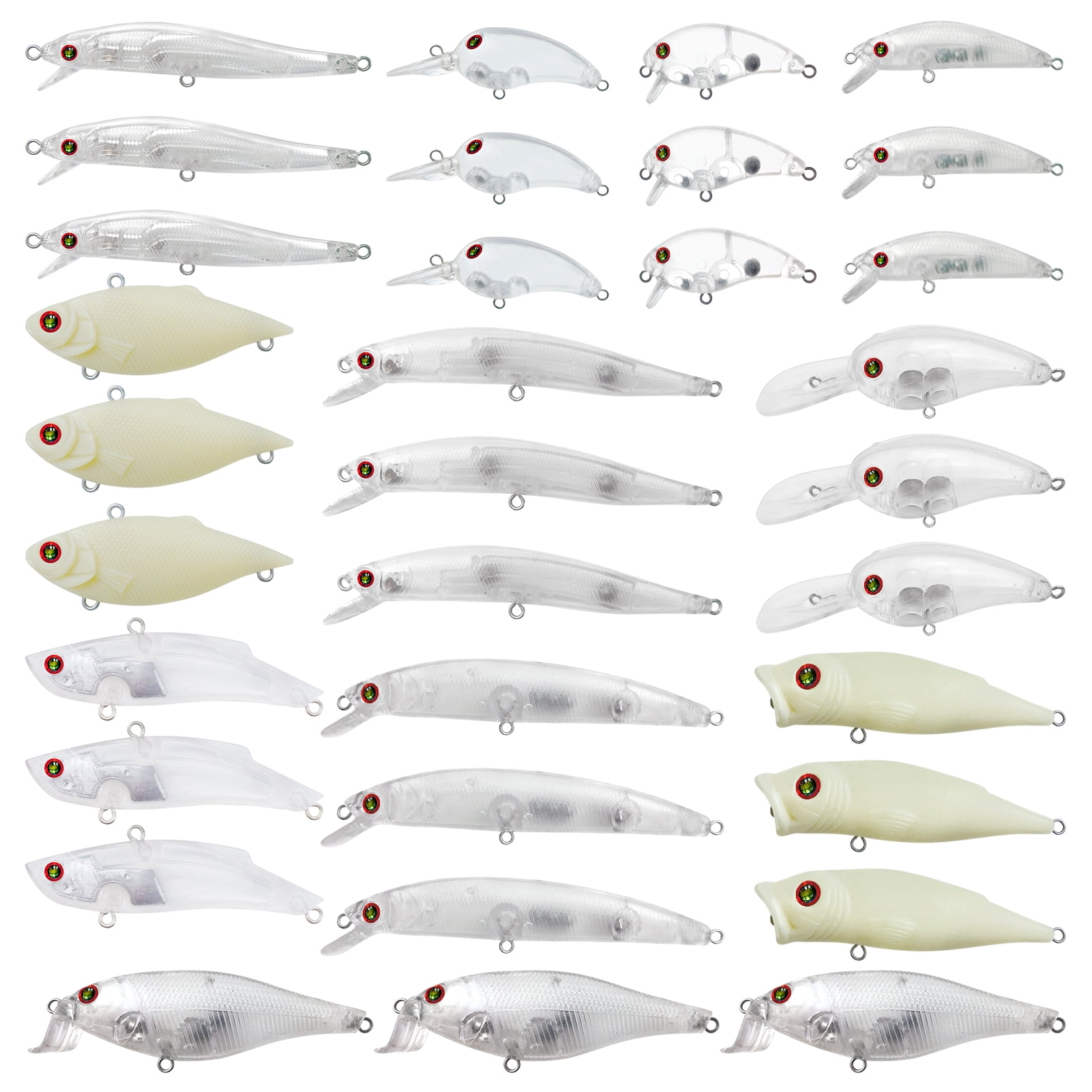 FREE FISHER Blank Lures, Unpainted Fishing Swimbaits, 30Pcs Fishing ...