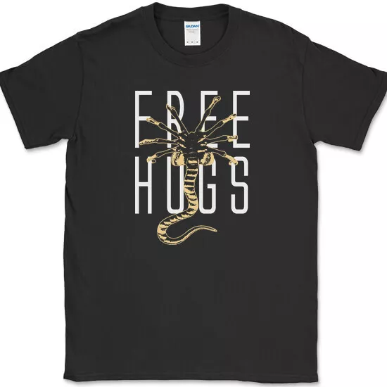 FREE HUGS T-Shirt Funny Face Hugger Aliens Movie Tee Humor SciFi ...