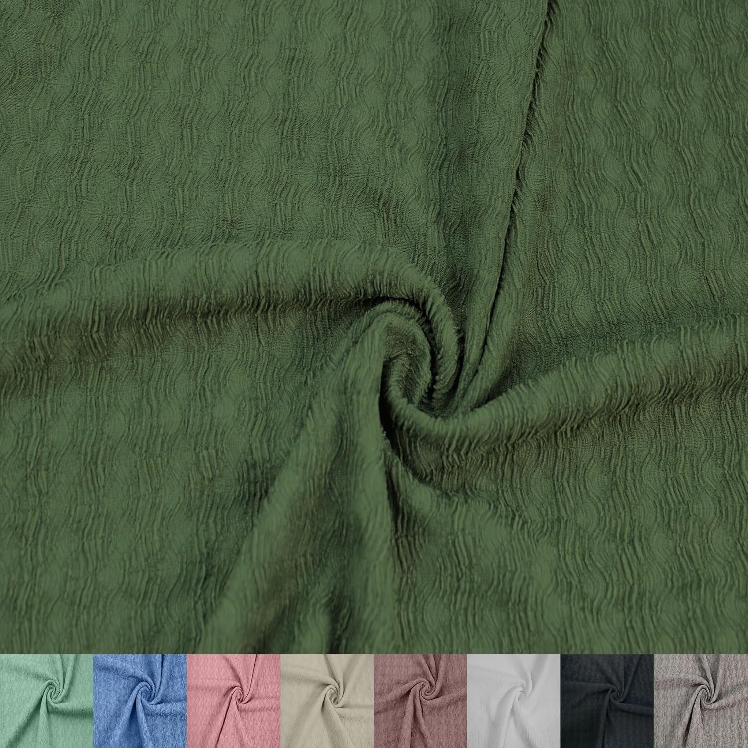 60" Wide-Crinkled Florence Textured-Polyester Spandex Stretch Fabric by ...
