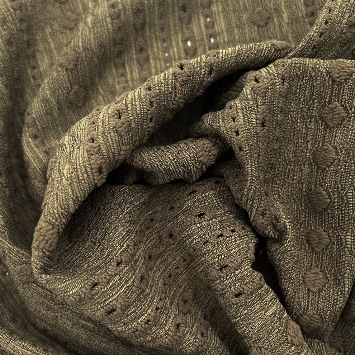 FREE SHIPPING!!! Army Green Light Solid Color Eyelet Design Jacquard ...