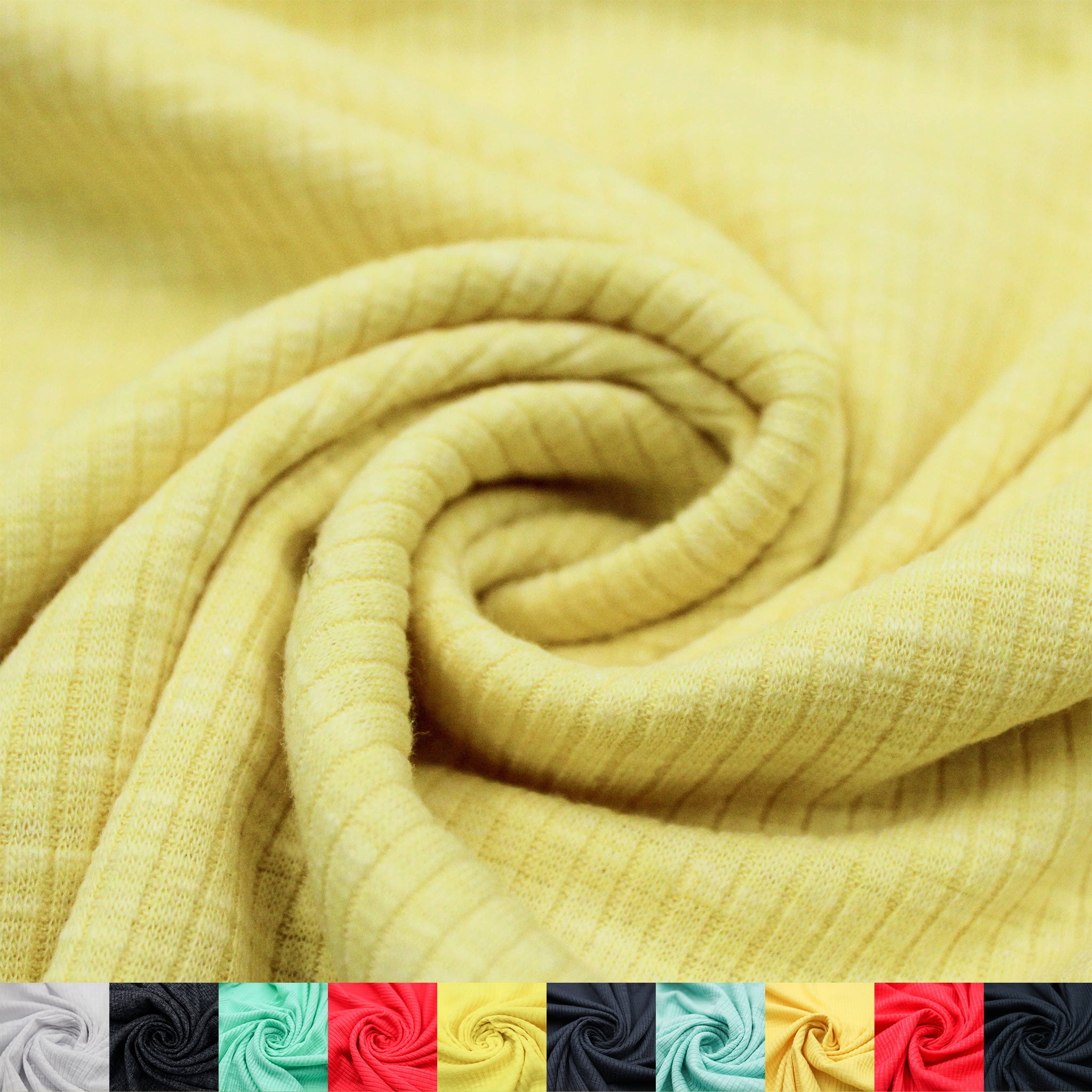 FREE SHIPPING!!! "Banana Poly Cotton Spandex 4x2 Rib Knit Fabric , DIY ...