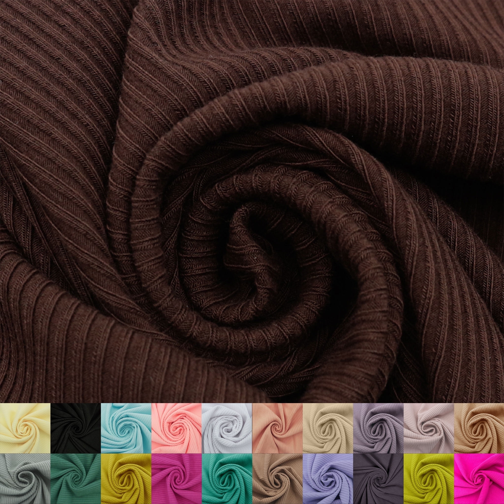 53" Width Polyester Rayon Spandex 4X2 Rib Knit Fabric by the Yard ...