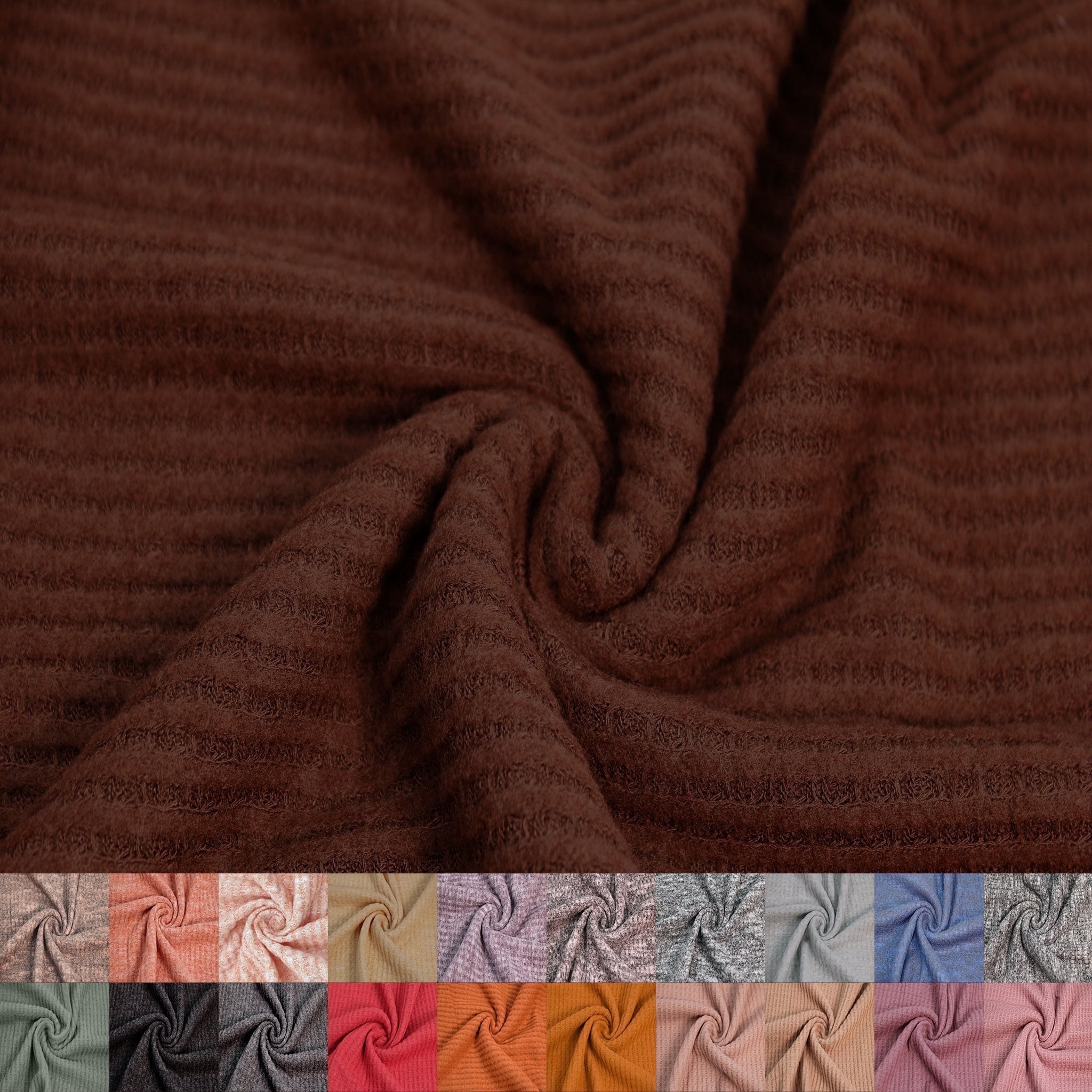 60" Wide Poly Rayon Spandex - Waffle Brushed Knit Fabric by The Yard ...