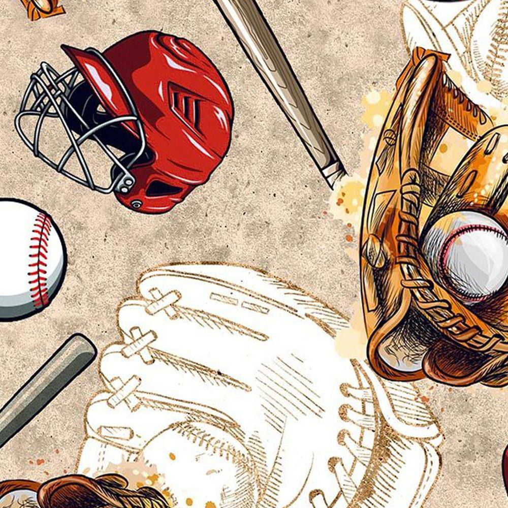 Stylish Fabric Conversational Play and Catch Pattern Printed on 100% ...