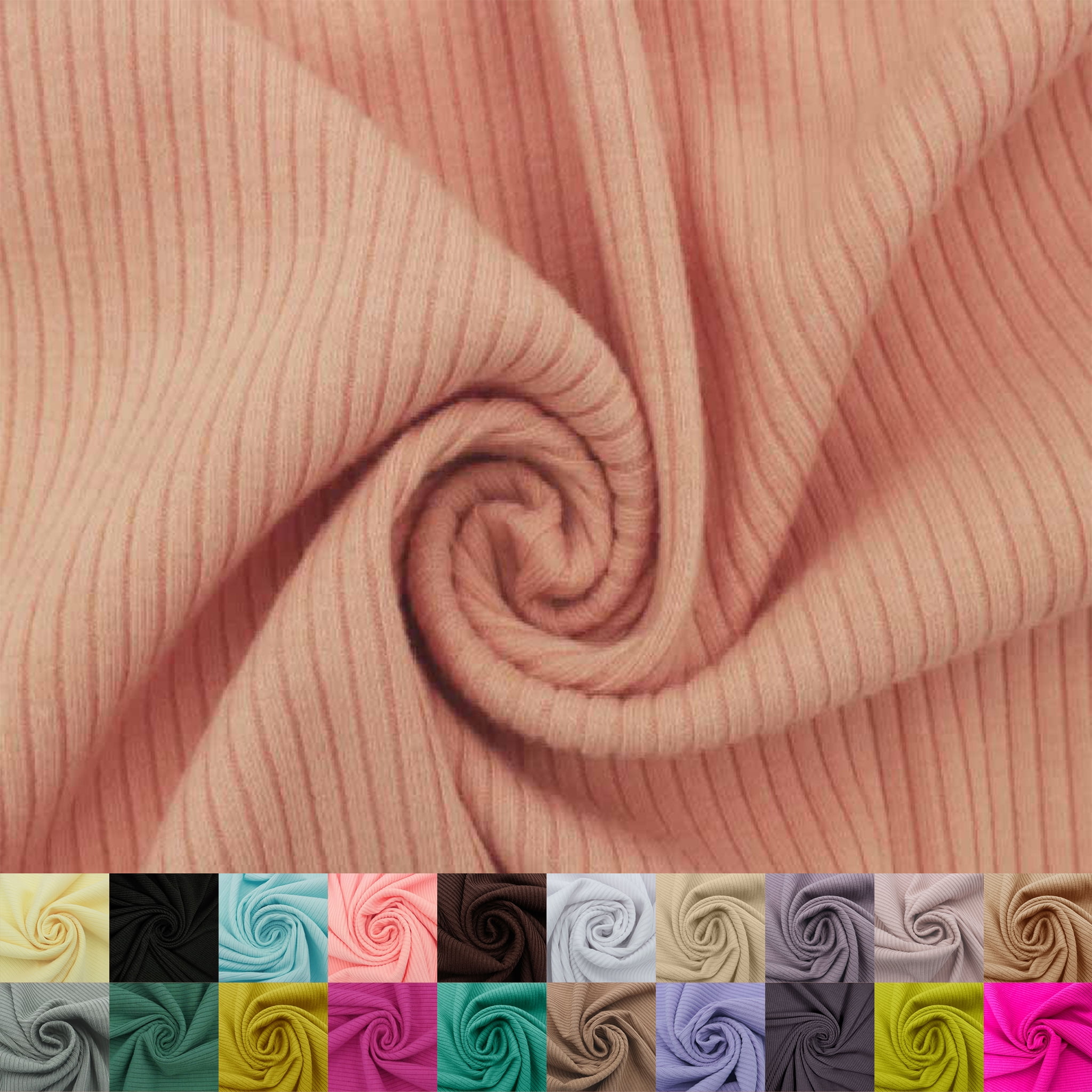 FREE SHIPPING!!! Coral Dusty Solid 4x2 Rib Knit Fabric, DIY Projects by ...