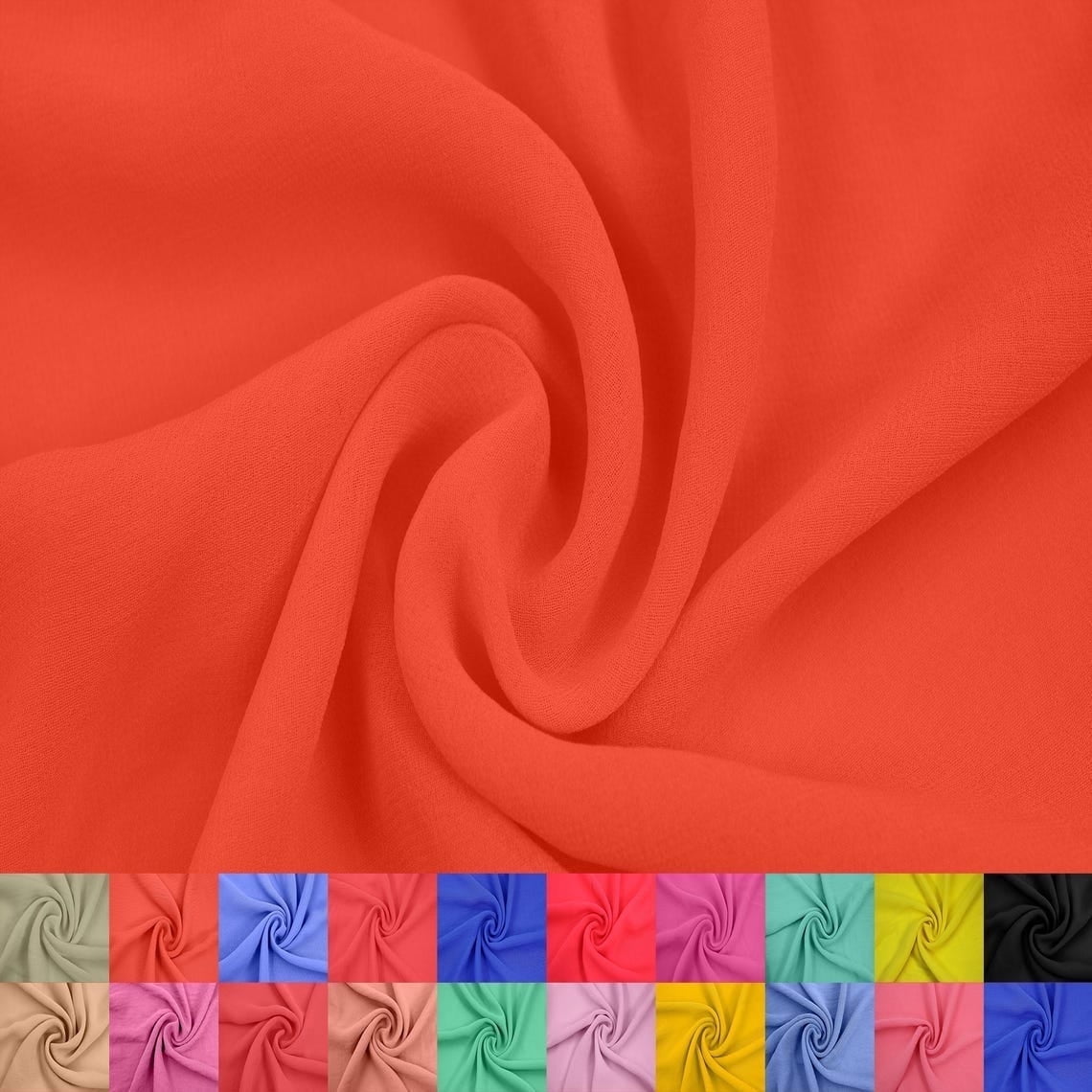 58" Wide Hi Multi Chiffon Washed Fabric by the Yard- Non-Stretched ...
