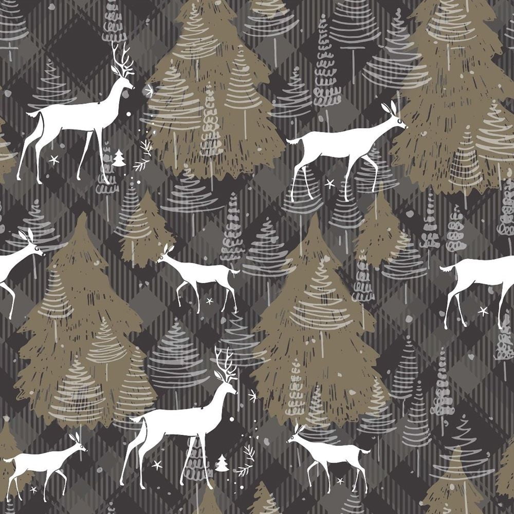 Stylish Fabric Curious Doe (Grey) Design 100% Cotton Quilting Fabric ...
