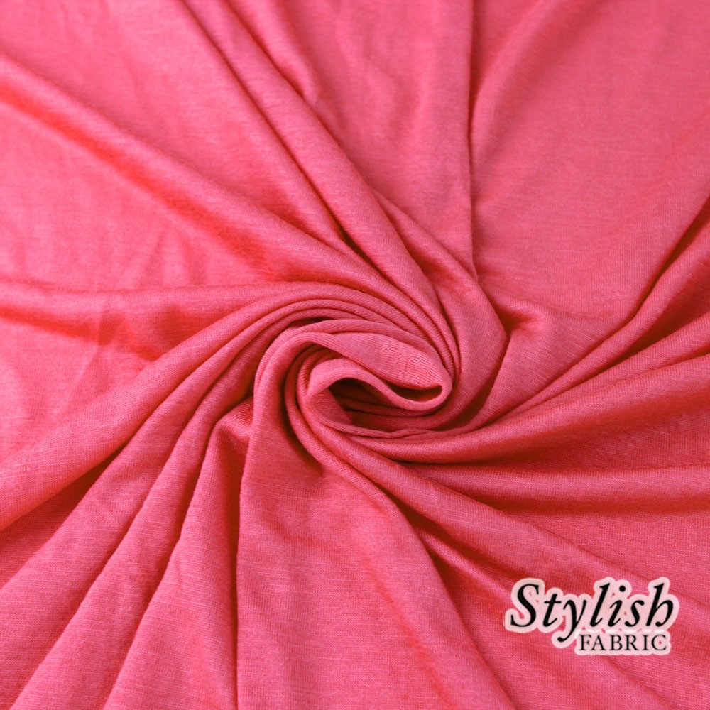FREE SHIPPING!!! Deep Coral 60" Wide 100% Rayon Jersey Knit-130GSM ...